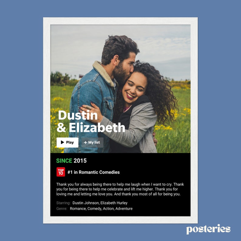 Custom Couples Netflix Movie Poster Framed Wall Art for - Etsy