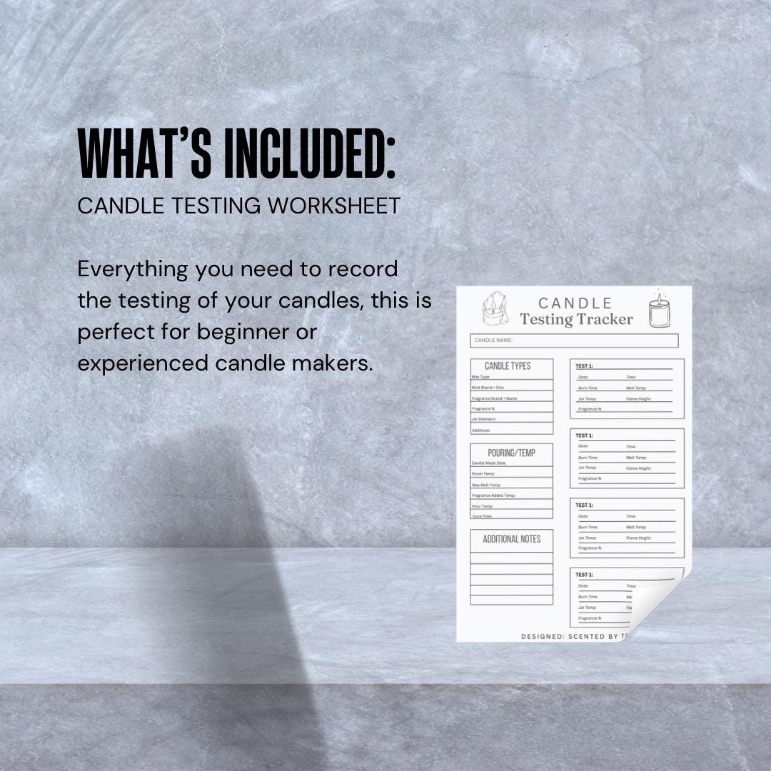 Candle Testing Worksheet | Candle Making | Candle Testing - Etsy
