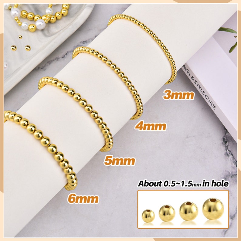 100pcs 18K Gold Filled Spacer Beads,2mm/2.5mm/3mm/4mm/5mm/6mm/8mm/10mm ...