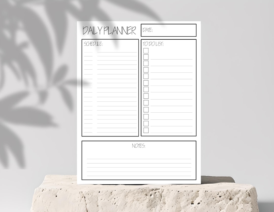 Daily Planner Printable: One Page Organizer (PDF File) - Etsy