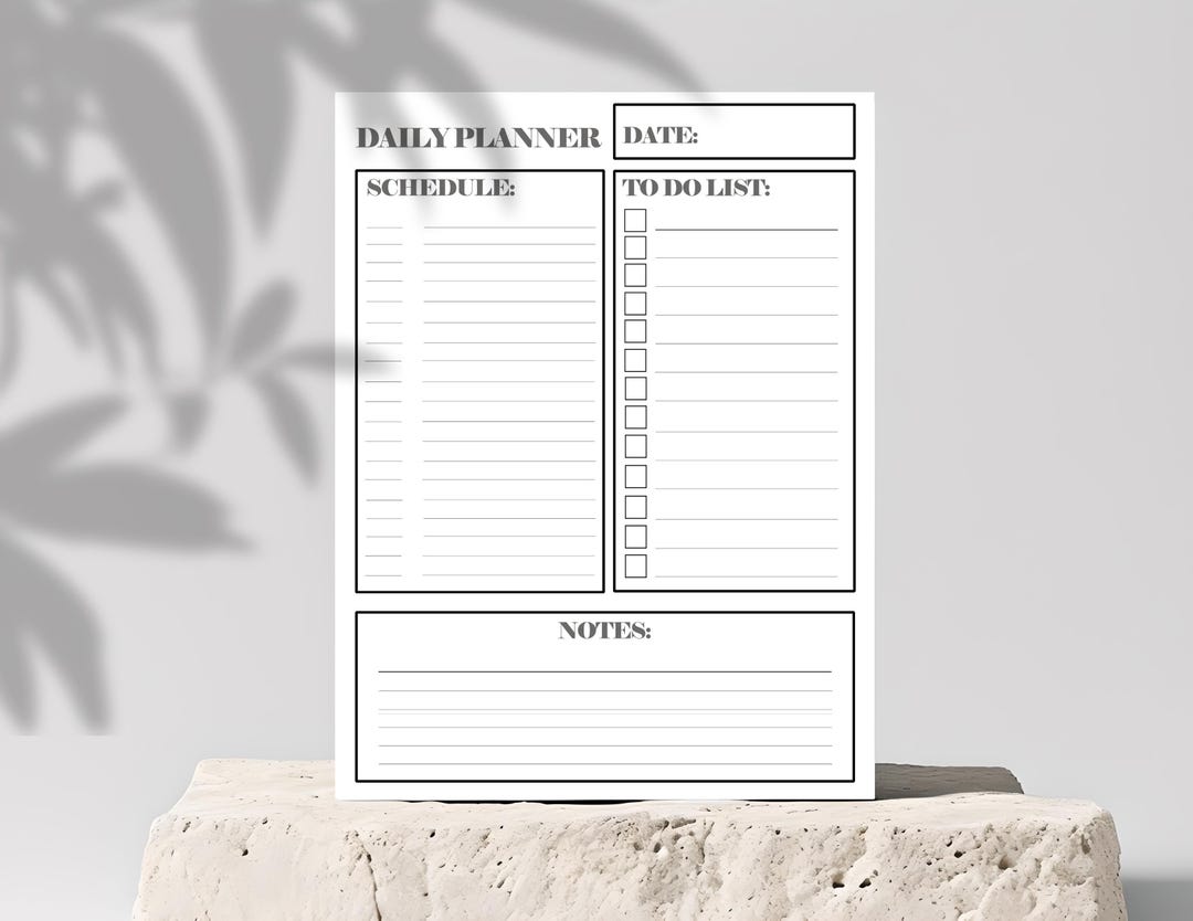 One Page Daily Planner L Digital File Only L PDF File I Instant ...