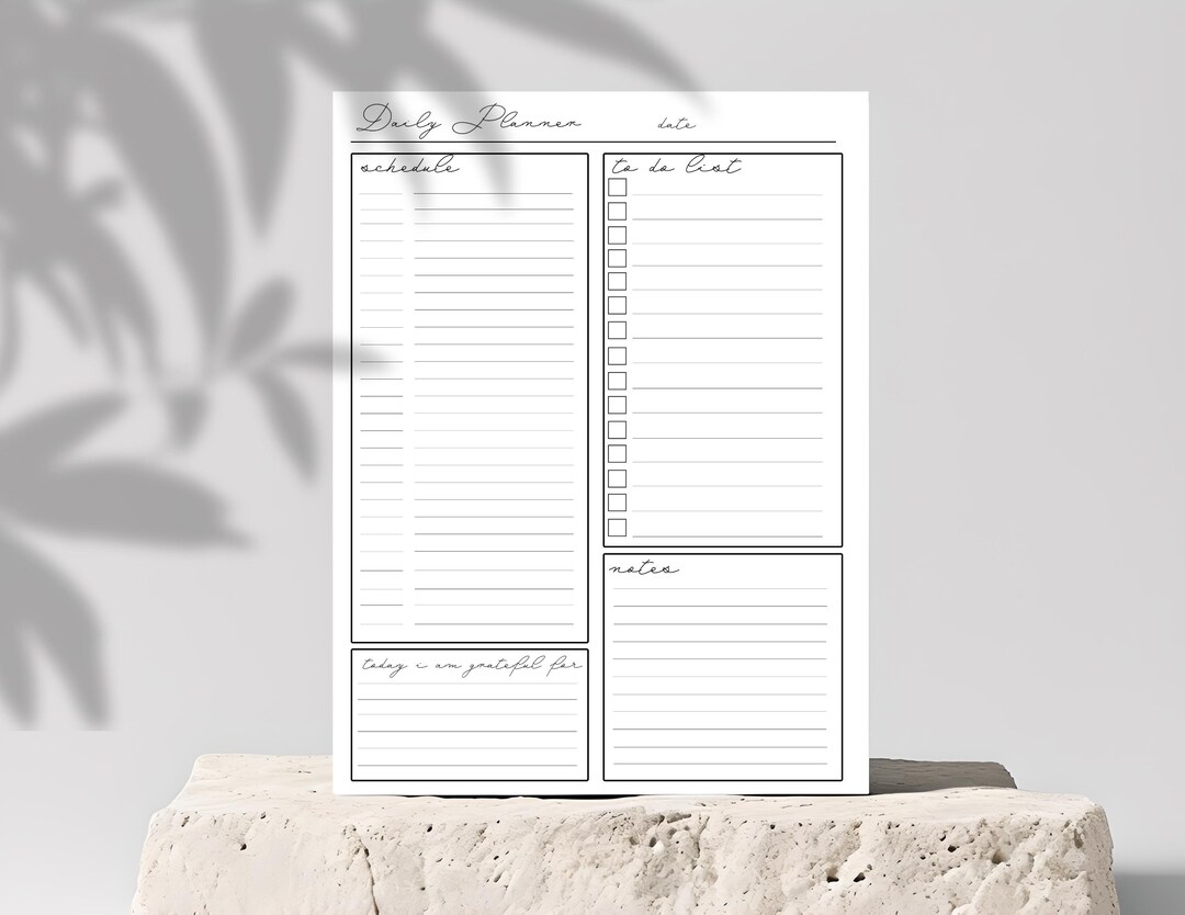 One Page Handwritten Daily Planner L Digital File Only L Journaling L ...