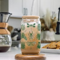 Colorful Moth Soda Can Glass: Illustrated Iced Coffee Cup - Etsy