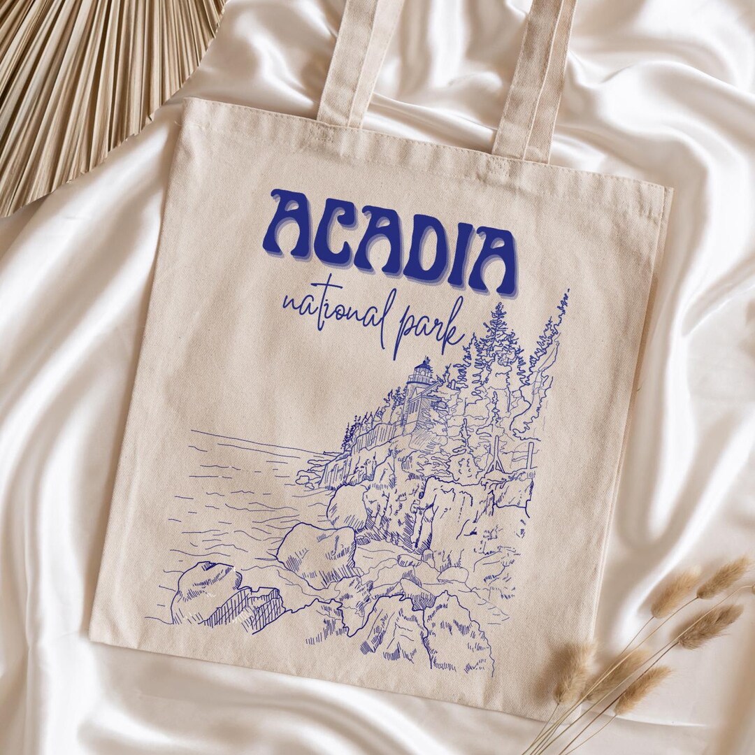 Acadia National Park Tote Bag National Park Gift Outdoorsy Tote Pine ...