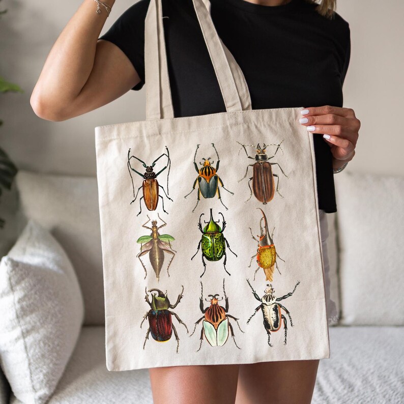 Vintage Style Bug Tote Bag Beetle Insect Tote Granola Girl Gift ...