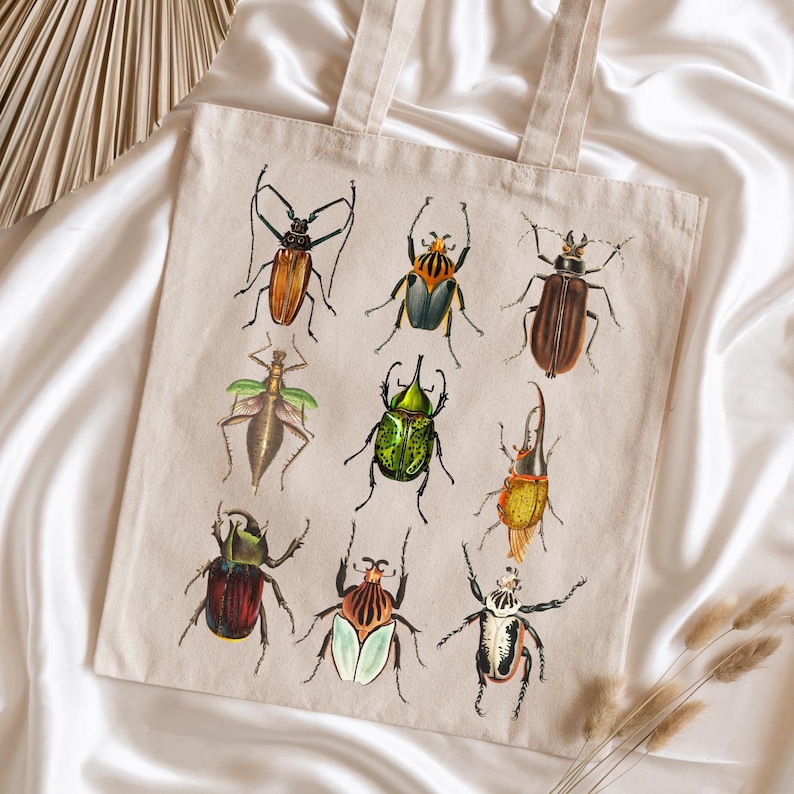 Vintage Style Bug Tote Bag Beetle Insect Tote Granola Girl Gift ...