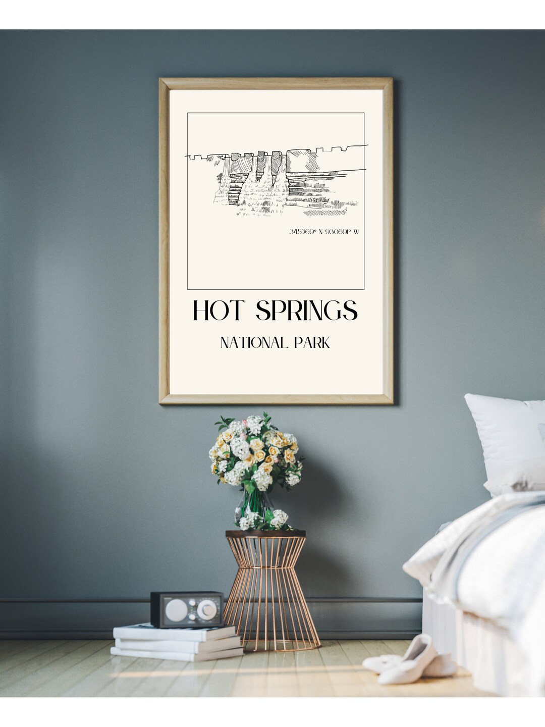 Hot Springs National Park Poster, Simple Sketch, Fine Line Wall Art ...