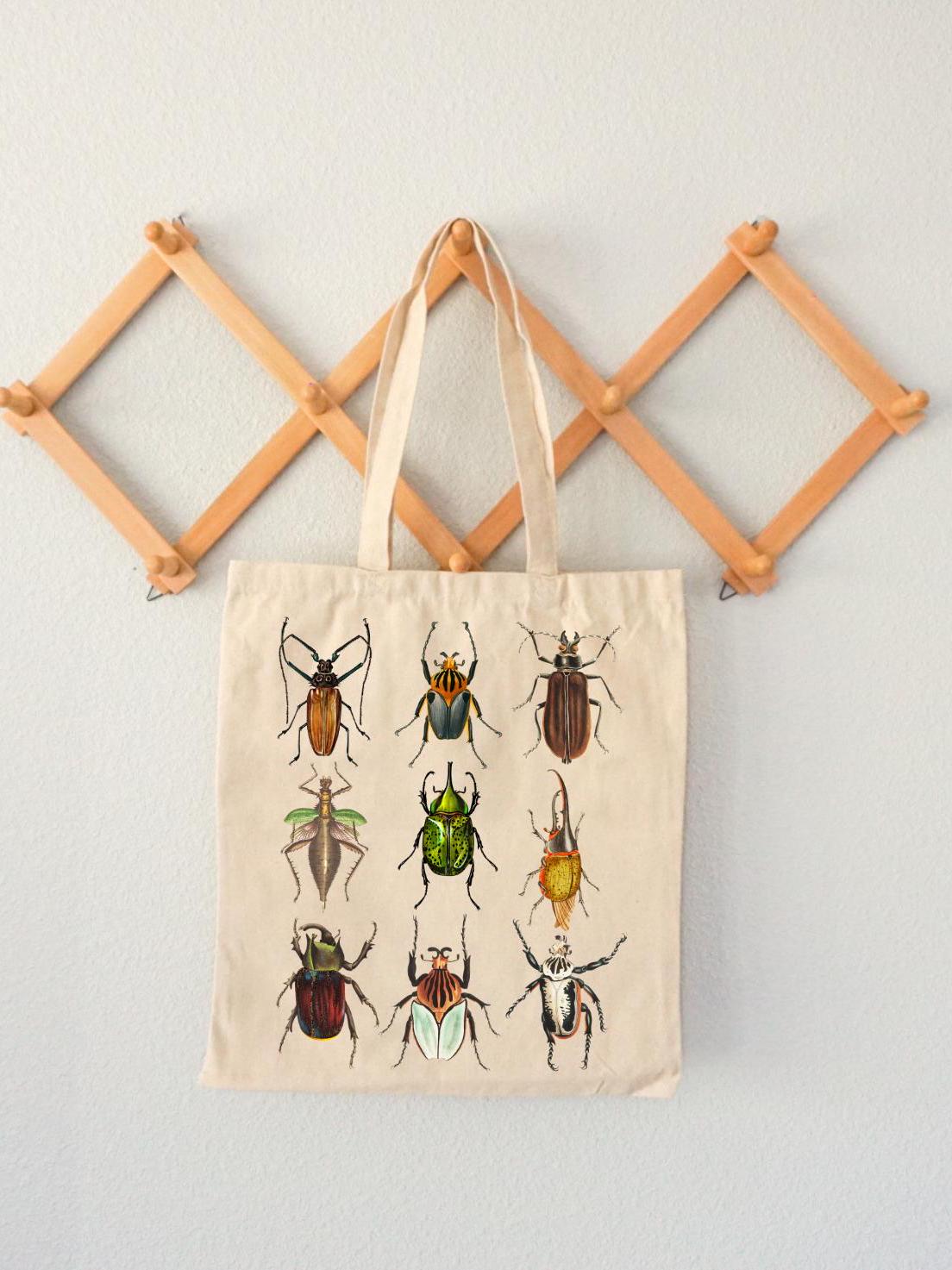 Vintage Style Bug Tote Bag Beetle Insect Tote Granola Girl Gift ...