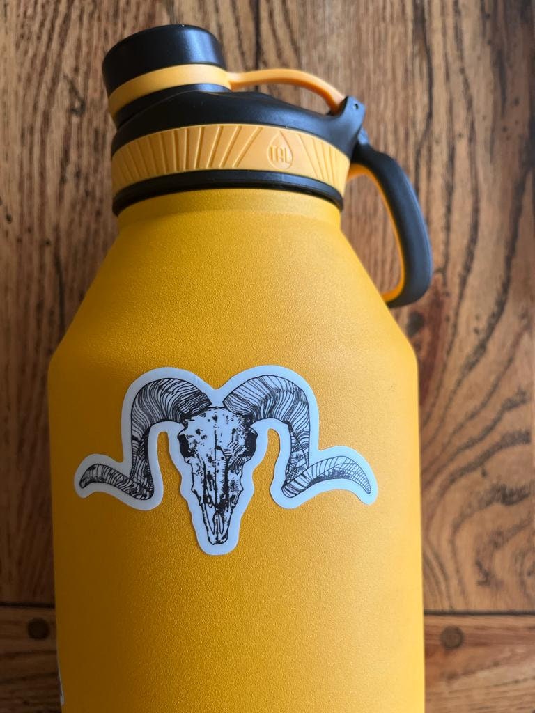 Ram Skull Sticker Western Black and White Gift for Mountain - Etsy