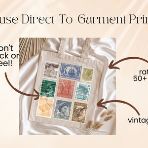 Vintage Stamp Tote Bag Vintage Art Bag History Lover Gift for Stamp ...