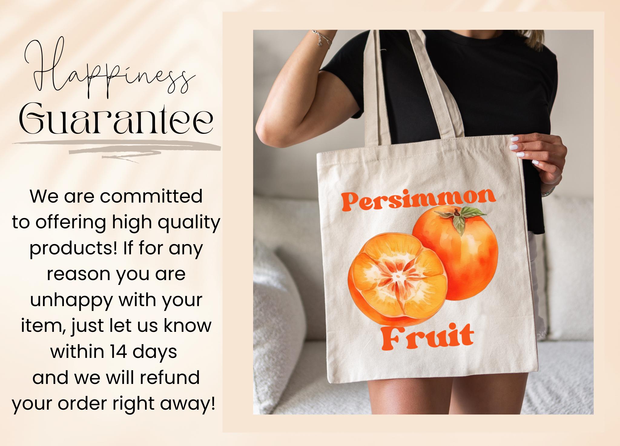 Persimmon Tote Bag, Tropical Fruit Tote Bag ,beach Bag, Aesthetic ...
