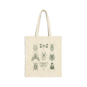 Vintage Style Bug Tote Bag Beetle Butterfly Moth Insect Tote Granola ...
