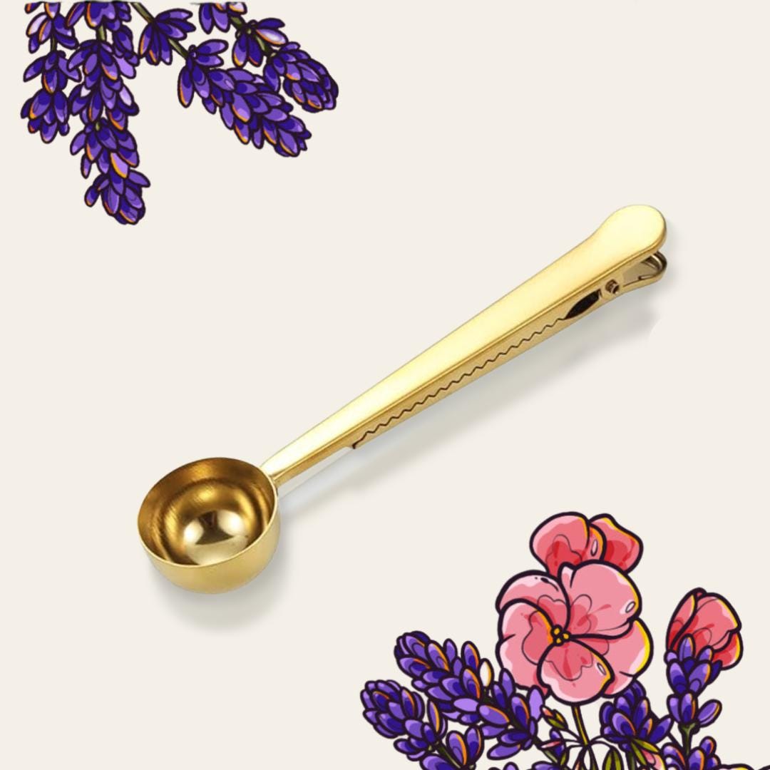 Gold Stainless Steel Scoop Clip: Bath Salts, Tea, Coffee - Etsy