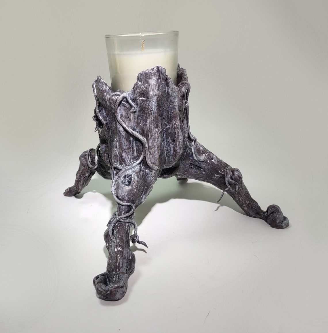 Spooky Tree Trunk Elevated Candle Holder, Decaying Forest Tree Stump ...