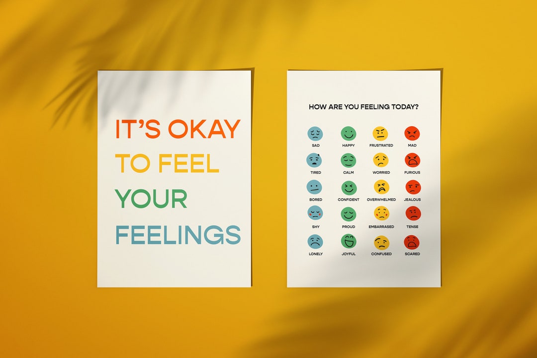 Mental Health Posters Feelings Chart School Psychology - Etsy
