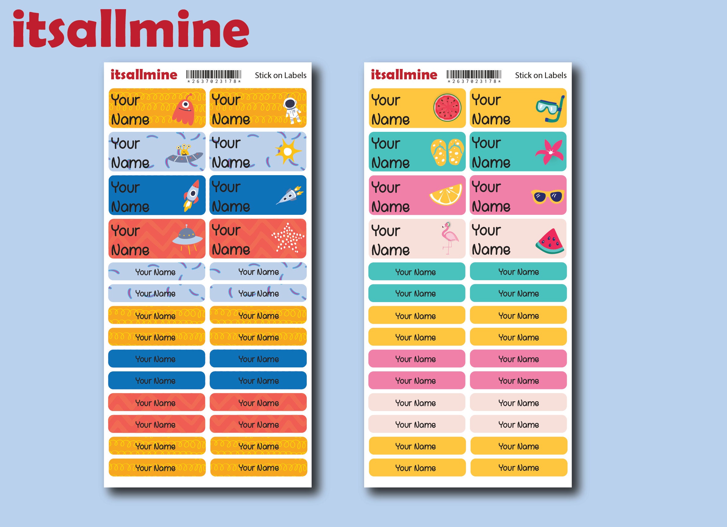 28 Awesome Kid's Named Sticker Labels Personalised for School and ...