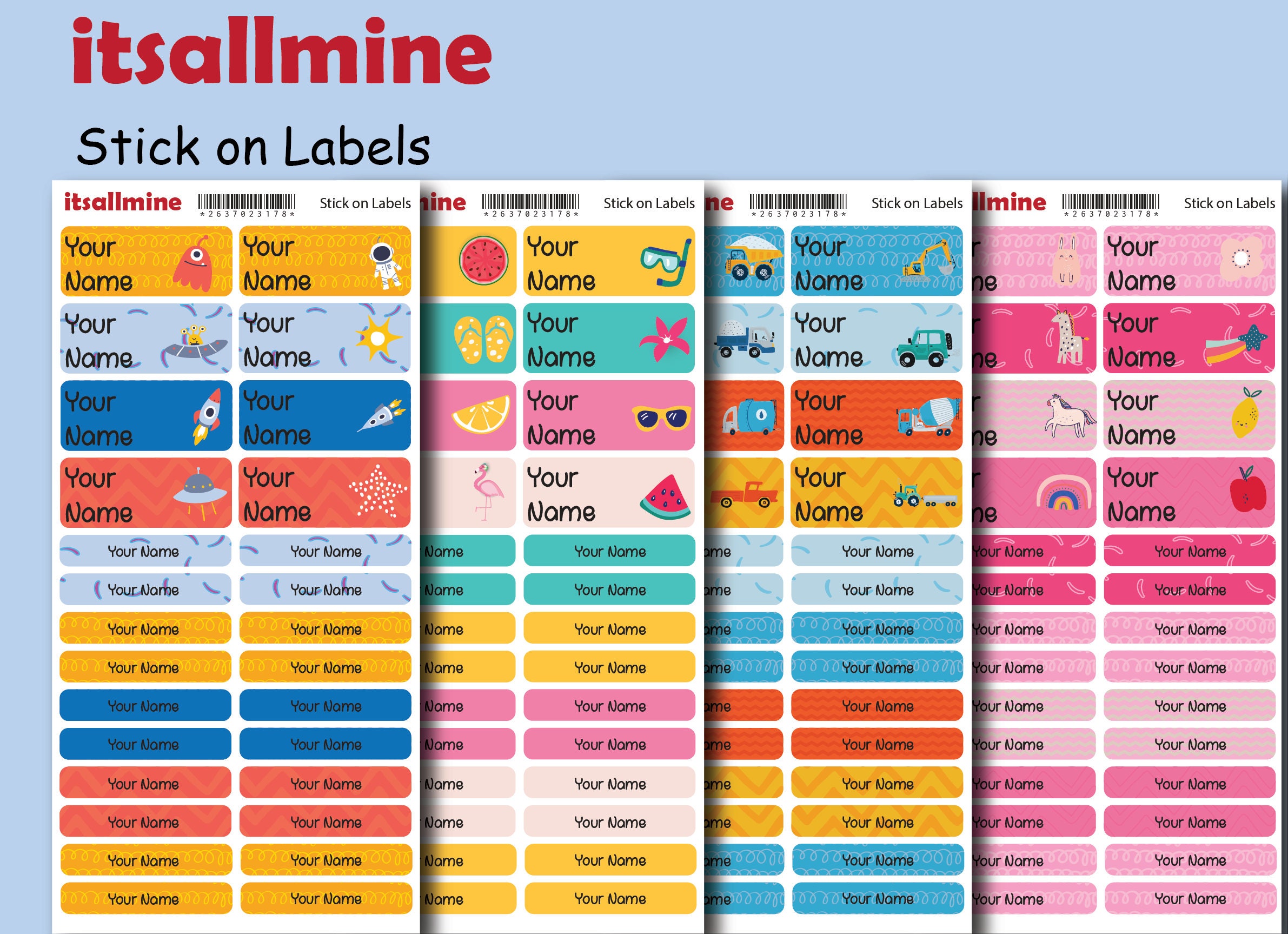 28 Awesome Kid's Named Sticker Labels Personalised for School and ...