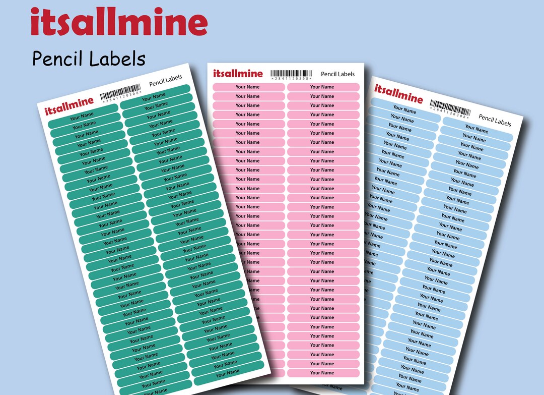 Kids Sticker Pencil Label Pack 64 Customised Labels Personalised for ...