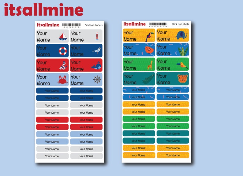 28 Awesome Kid's Named Sticker Labels Personalised for School and ...