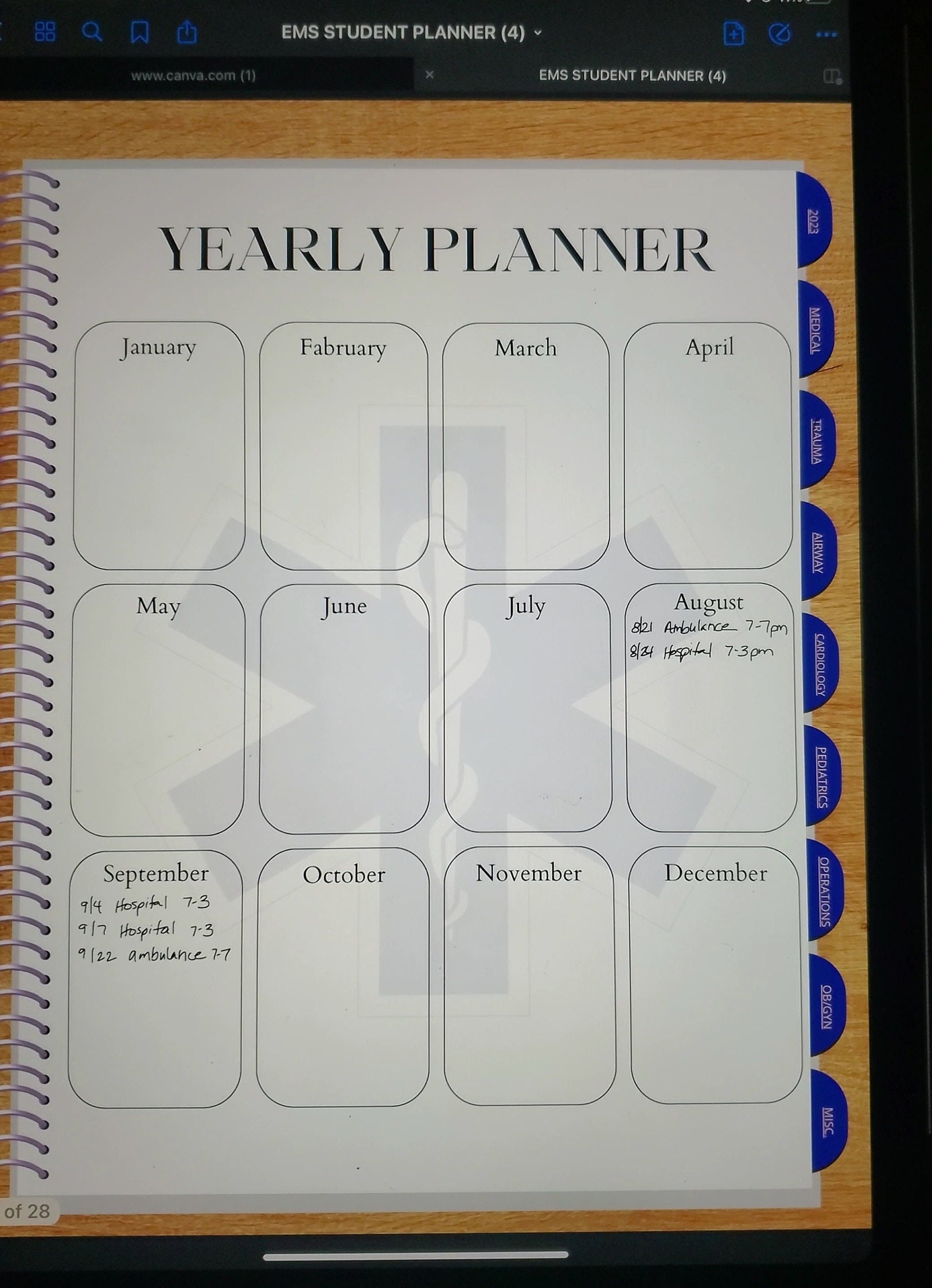 EMS Student Digital Planner - Etsy