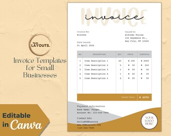 Golden Invoice Form - Etsy