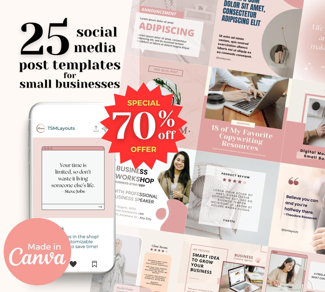 Linkedin Social Media Post Templates CANVA Editable Post Templates ...