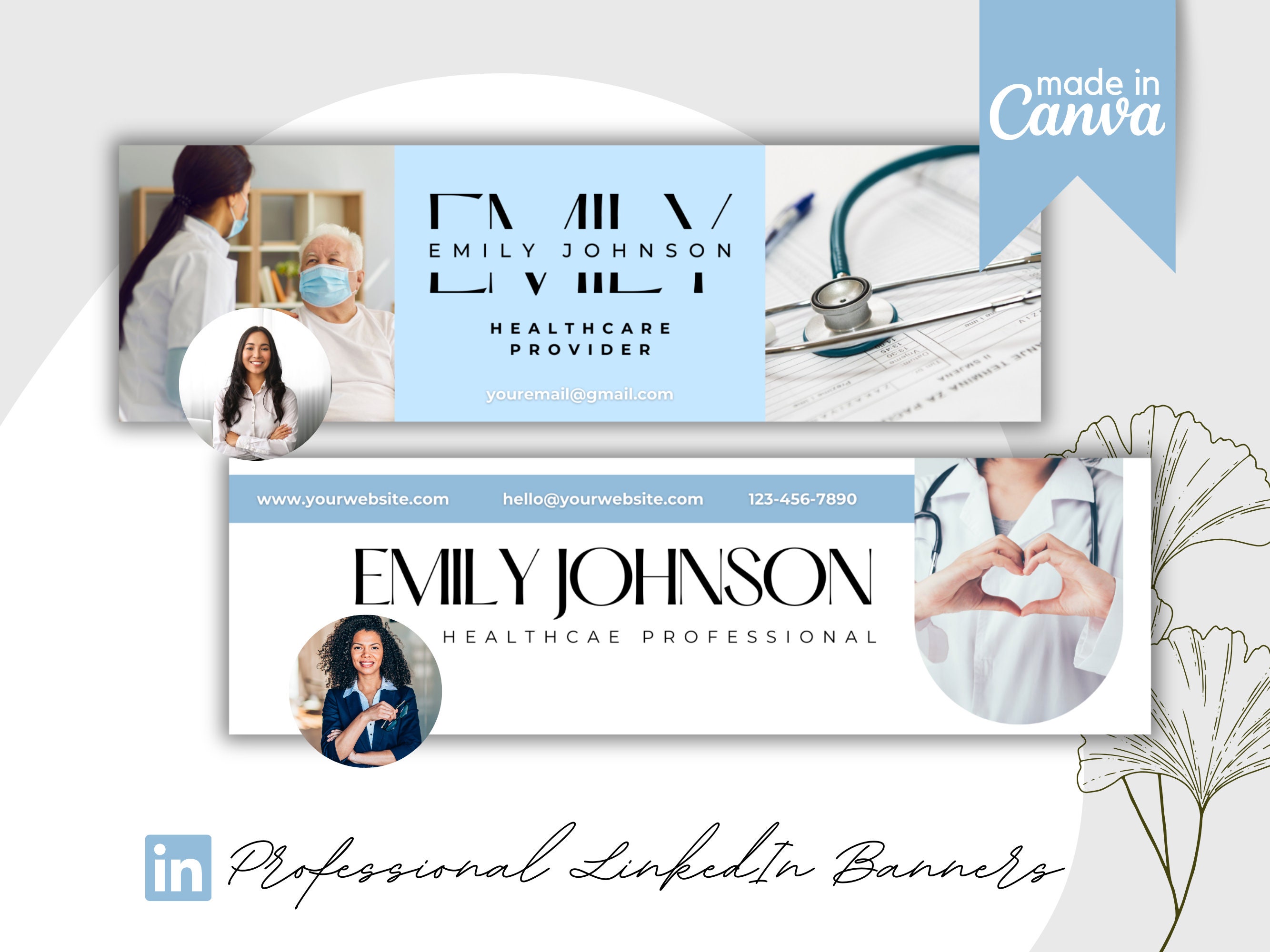 Linkedin Banner Canva Editable Template for Healthcare Worker Linkedin ...