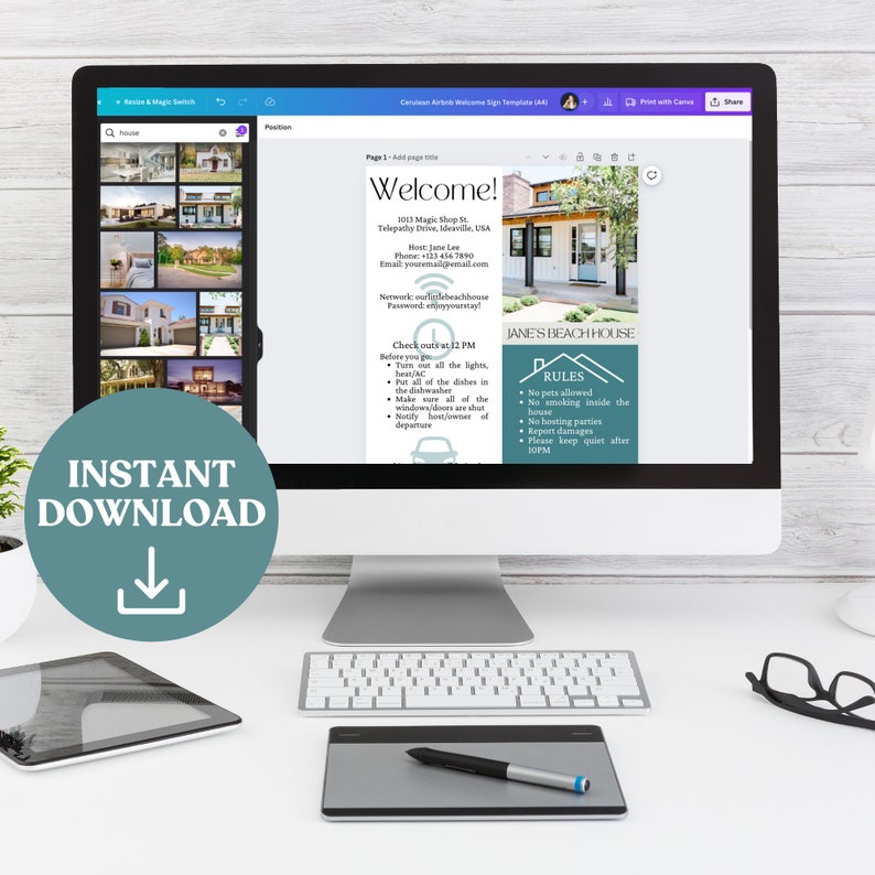 Airbnb Welcome Sign Template Printable VRBO Template Vacation Rental ...