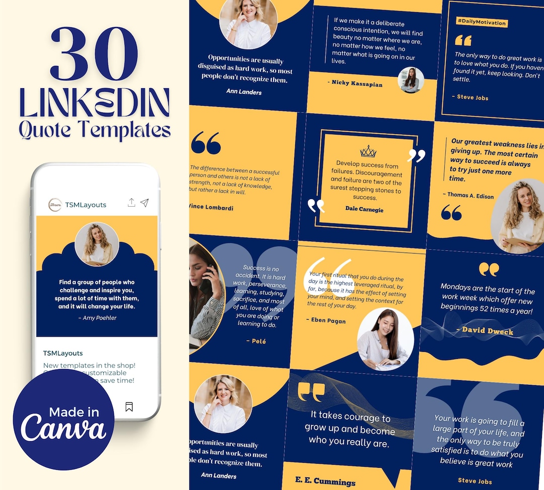 Plantilla de cotización de LinkedIn Plantilla de contenido editable de ...
