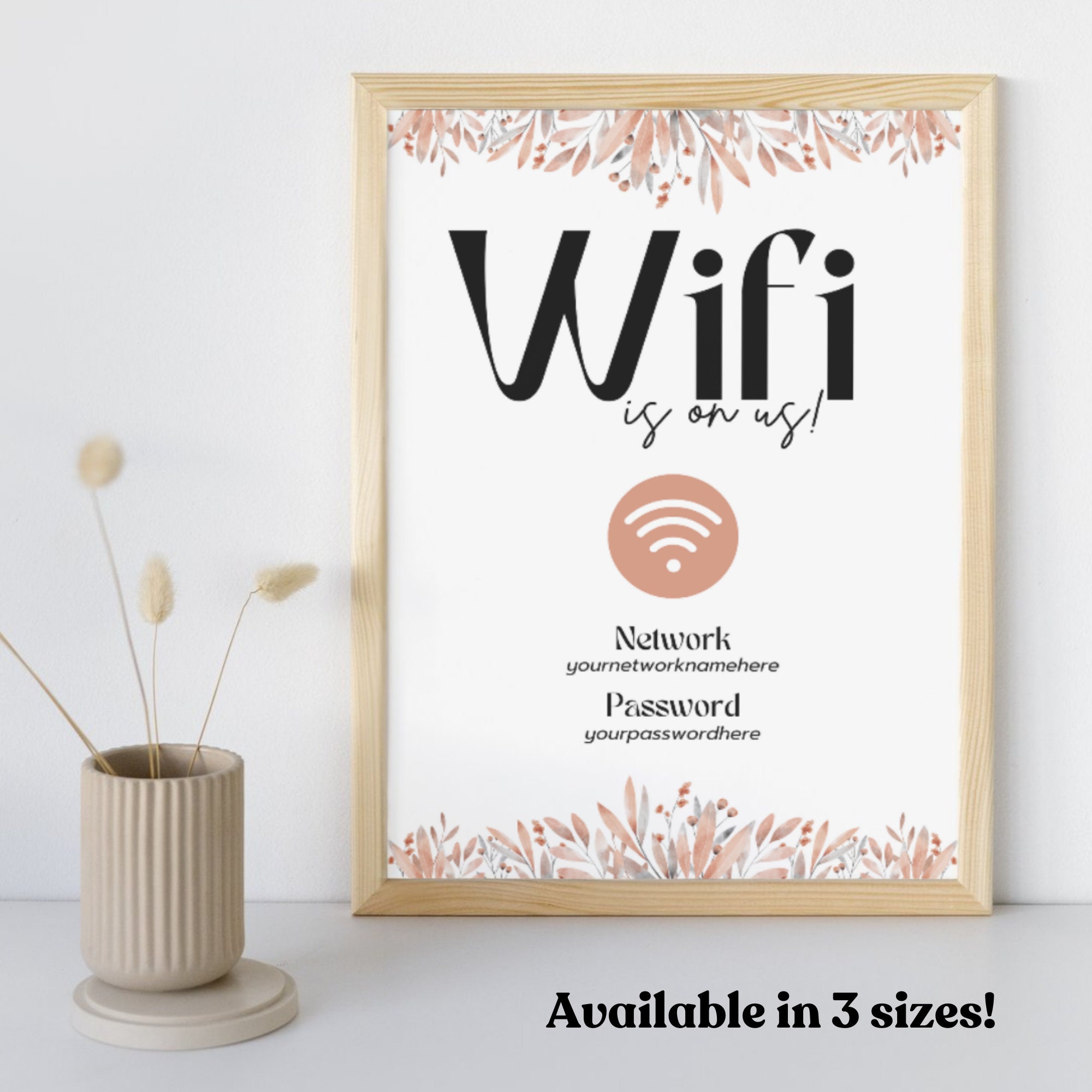 Airbnb Template Wifi Sign Vrbo Wifi Printable Sign Canva Template ...