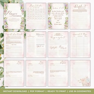 Prayer Journal Digital Bible Study Planner Faith Reflection Planner ...