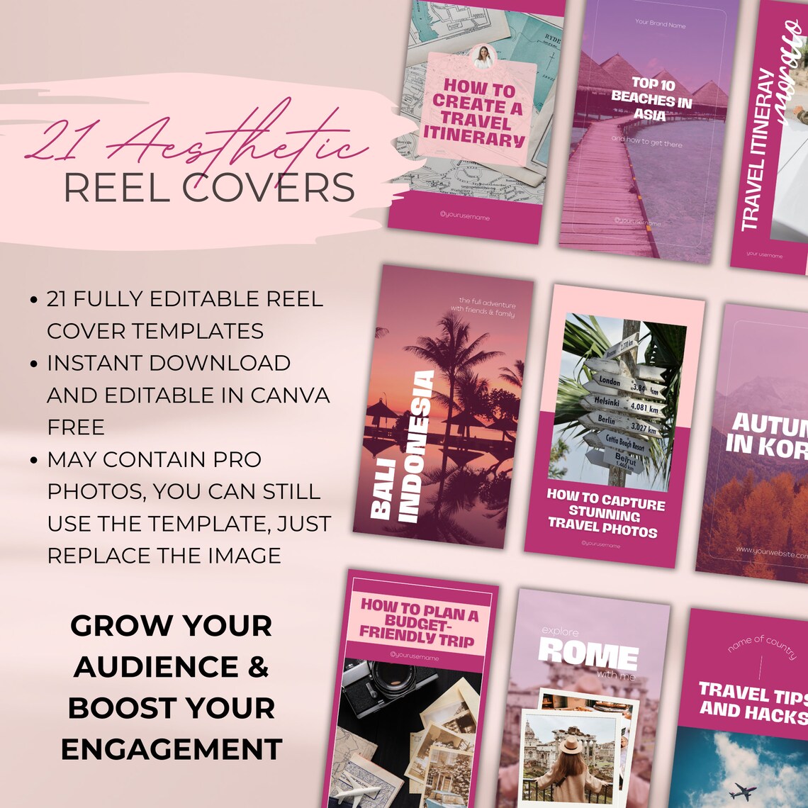 Reel Covers Instagram Reel Templates Travel Reel Covers Reel Cover ...