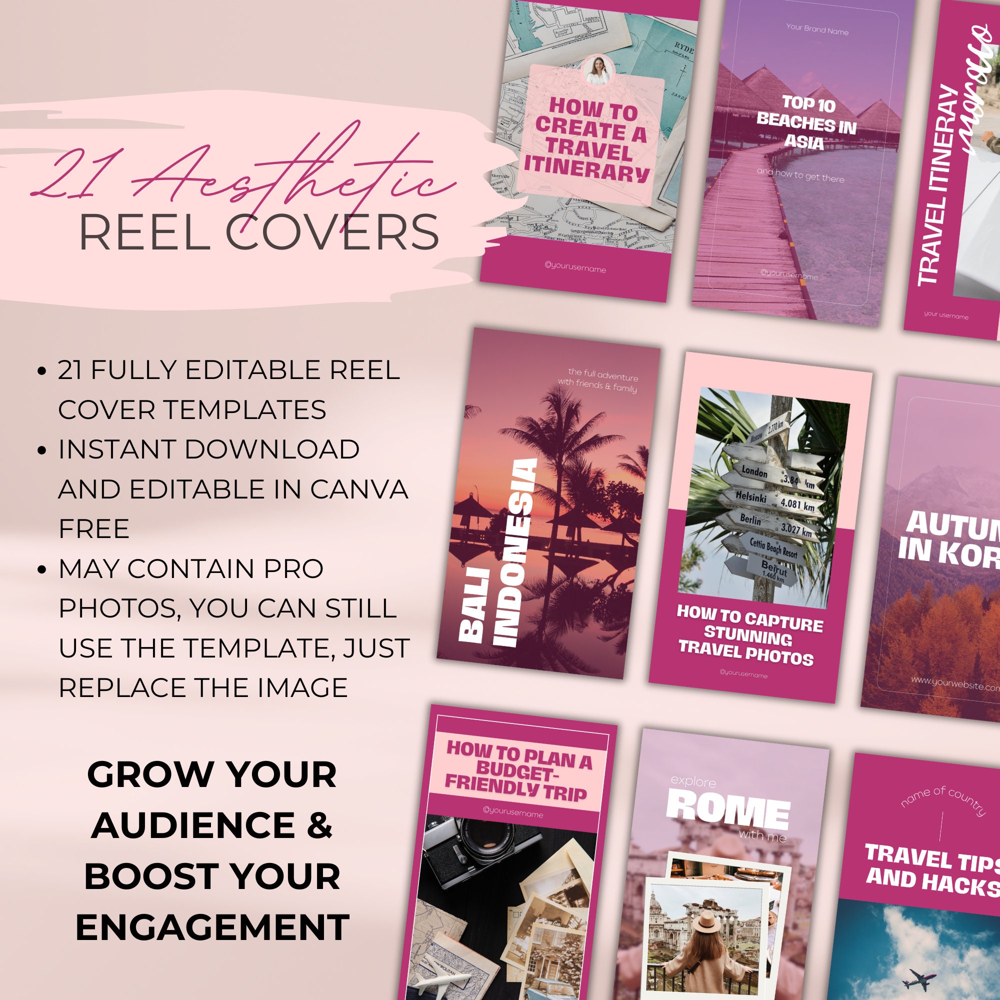 Reel Covers Instagram Reel Templates Travel Reel Covers Reel Cover ...
