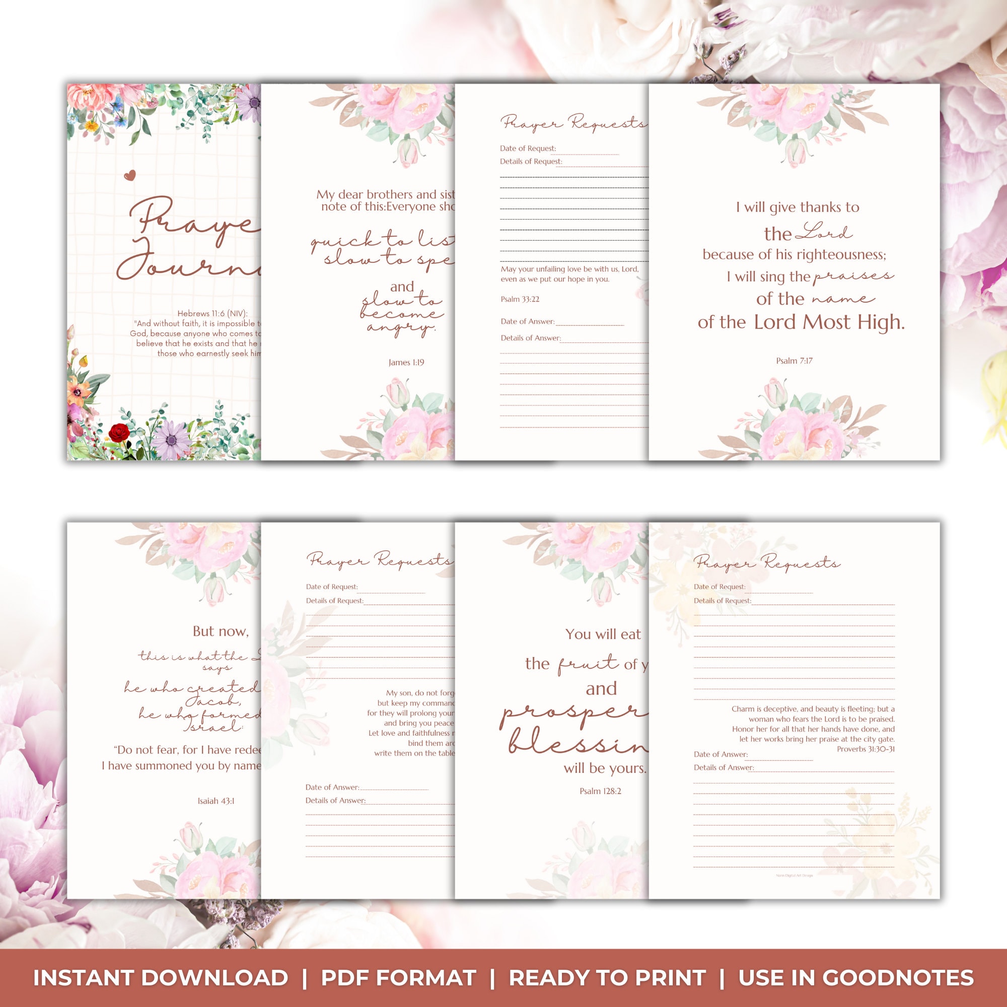 Prayer Journal Digital Devotional Journal Prayer Planner Promises of ...