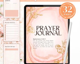Prayer Journal Digital Bible Study Planner Faith Reflection Planner ...
