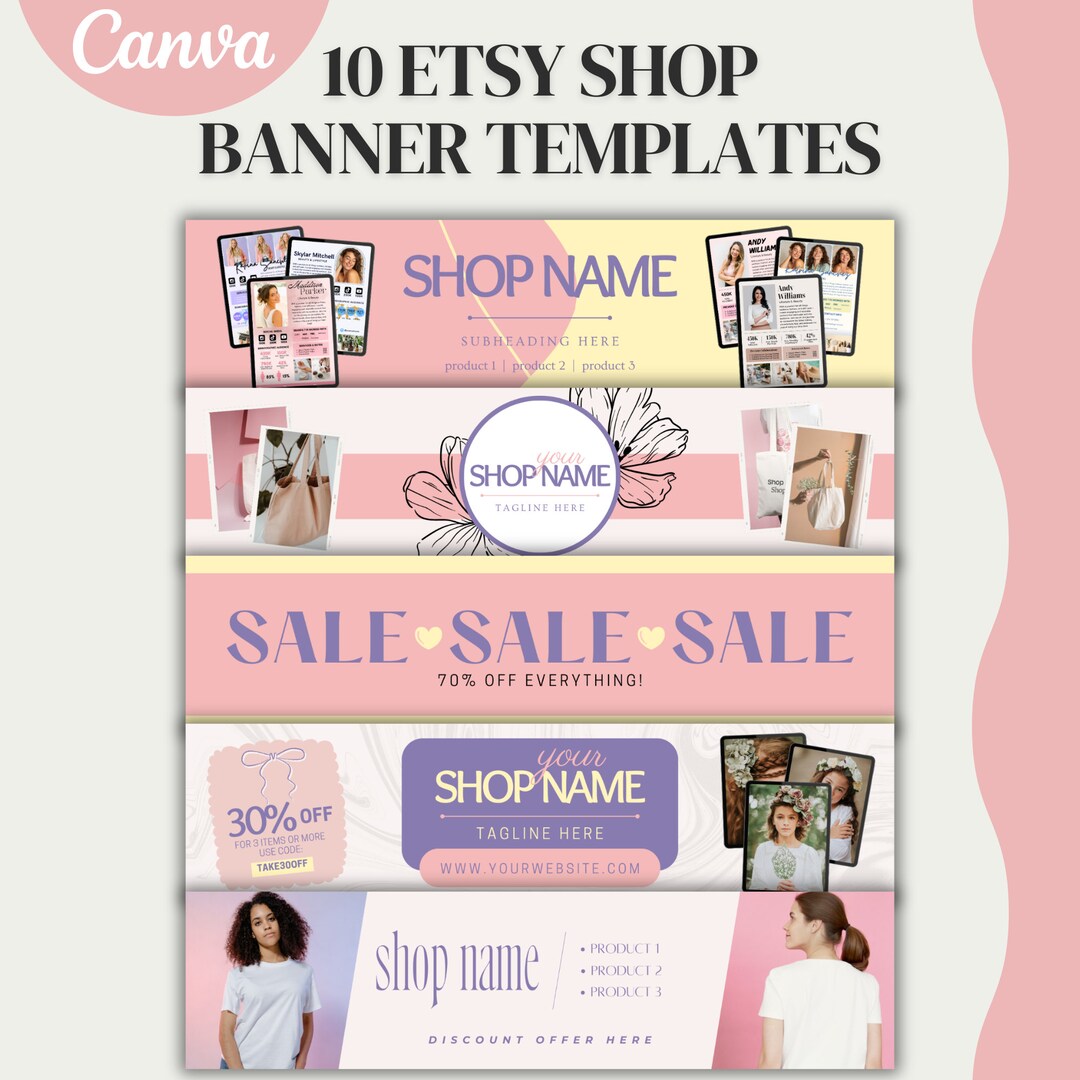 Editable Etsy shop banner template DIY Etsy store banner Instant ...