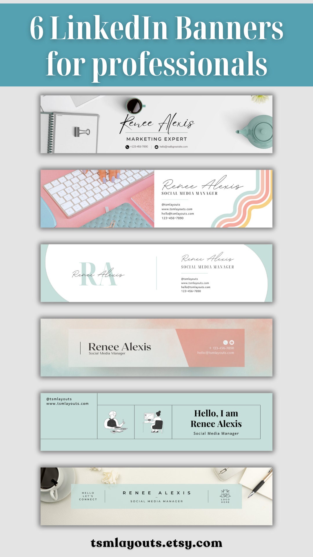 Linkedin Banner for Social Media Manager Canva Editable Template for ...