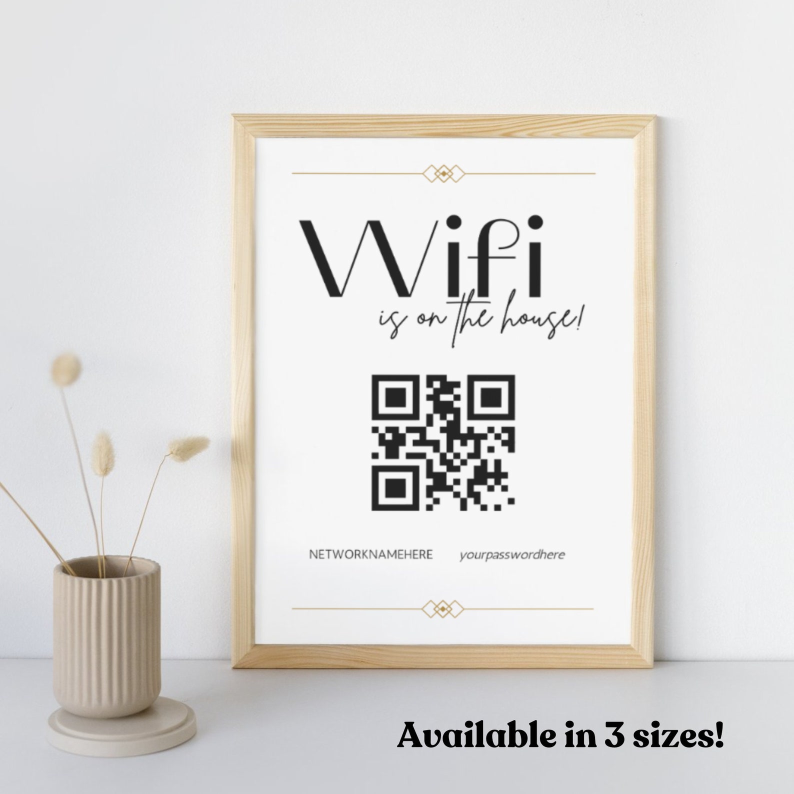Editable Airbnb Template Wifi Sign Vrbo Wifi Printable Sign Canva ...