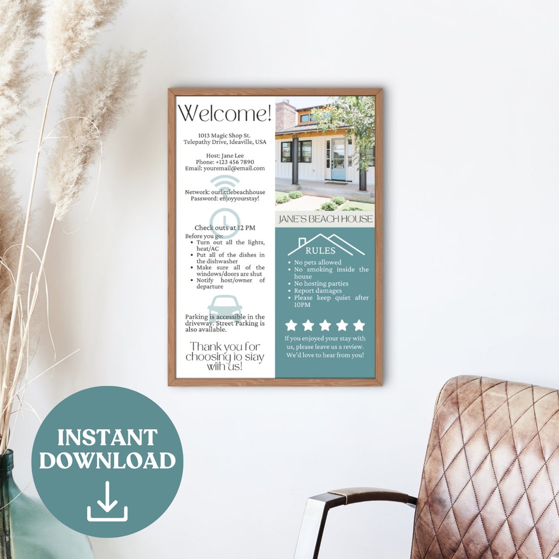Airbnb Welcome Sign Template Printable VRBO Template Vacation Rental ...