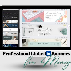 Linkedin Banner for Social Media Manager Canva Editable Template for ...