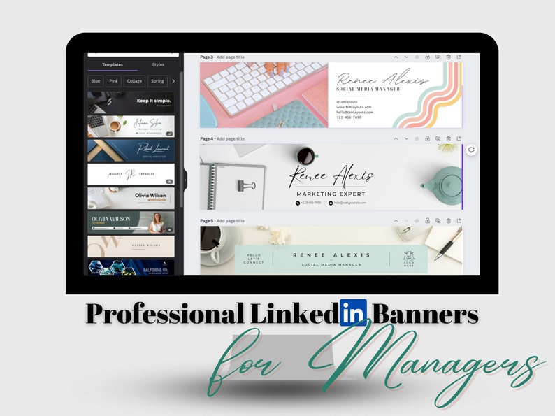 Linkedin Banner for Social Media Manager Canva Editable Template for ...
