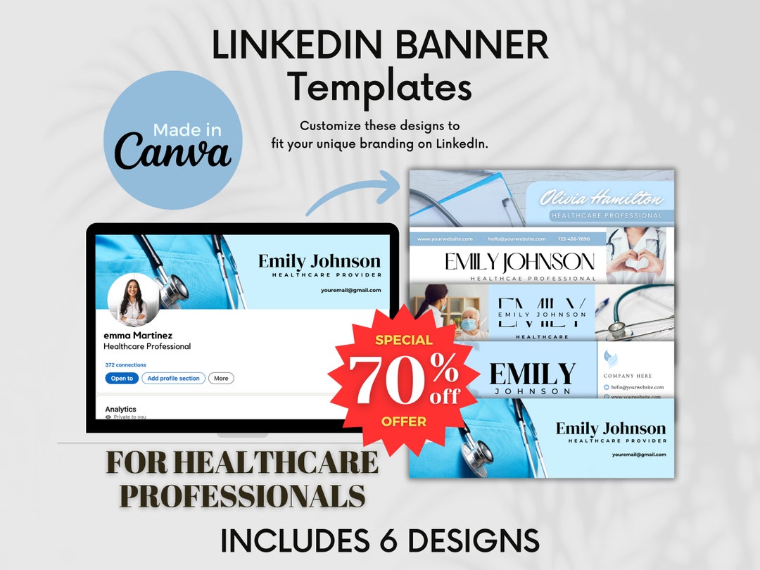 Linkedin Banner Canva Editable Template for Healthcare Worker Linkedin ...