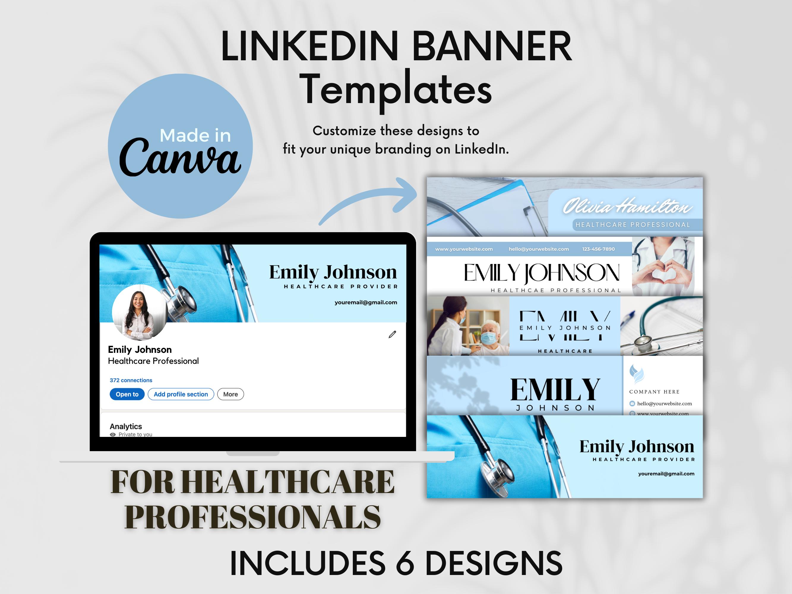 Linkedin Banner Canva Editable Template for Healthcare Worker Linkedin ...