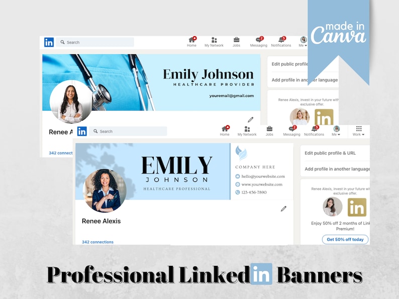 Linkedin Banner Canva Editable Template for Healthcare Worker Linkedin ...