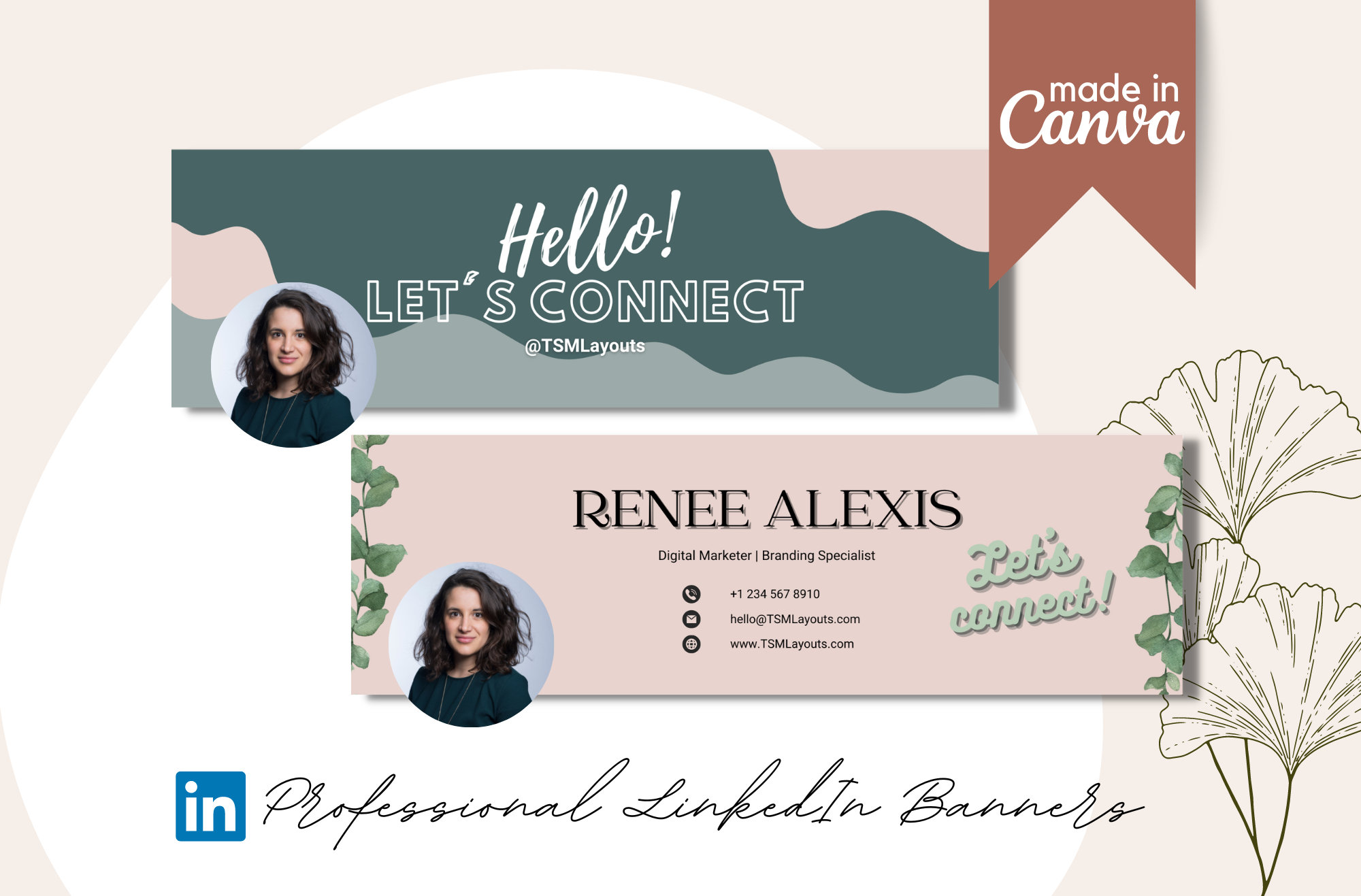 4 Editable Linkedin Banner Canva Template for Creatives, Linkedin ...
