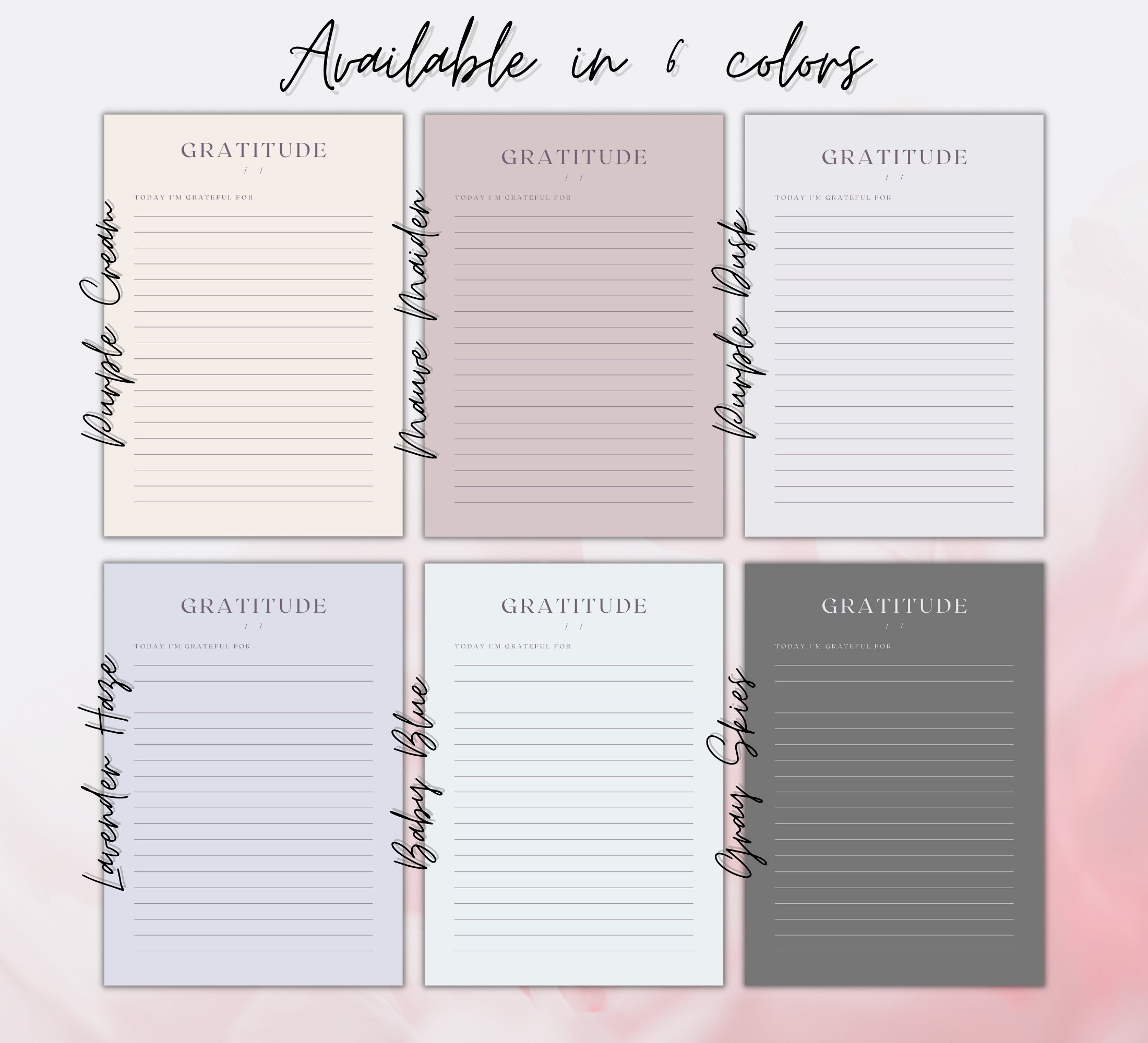 Digital Gratitude Journal Printable Simple Daily Reflection Journal ...