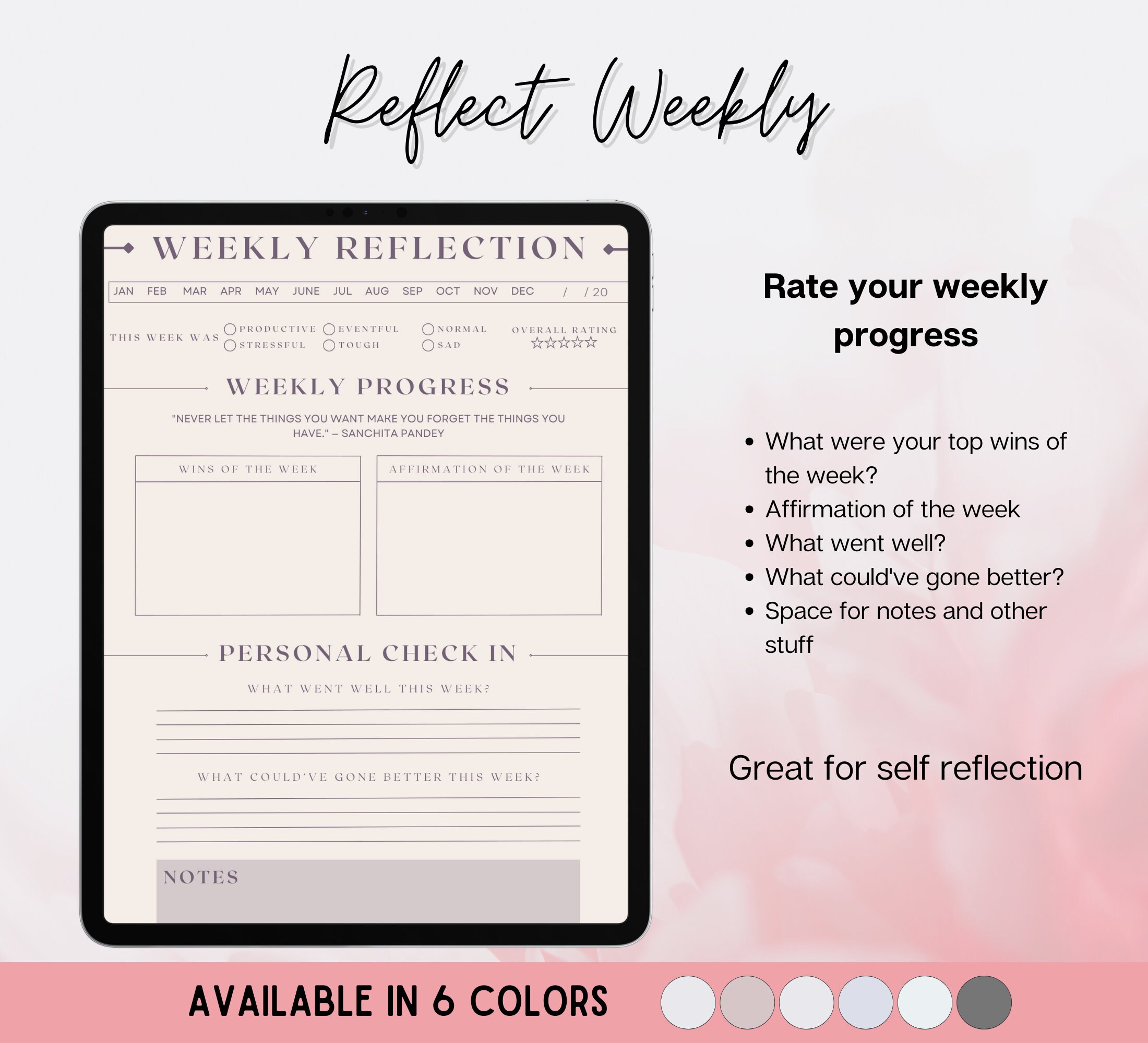 Digital Gratitude Journal Printable Simple Daily Reflection Journal ...