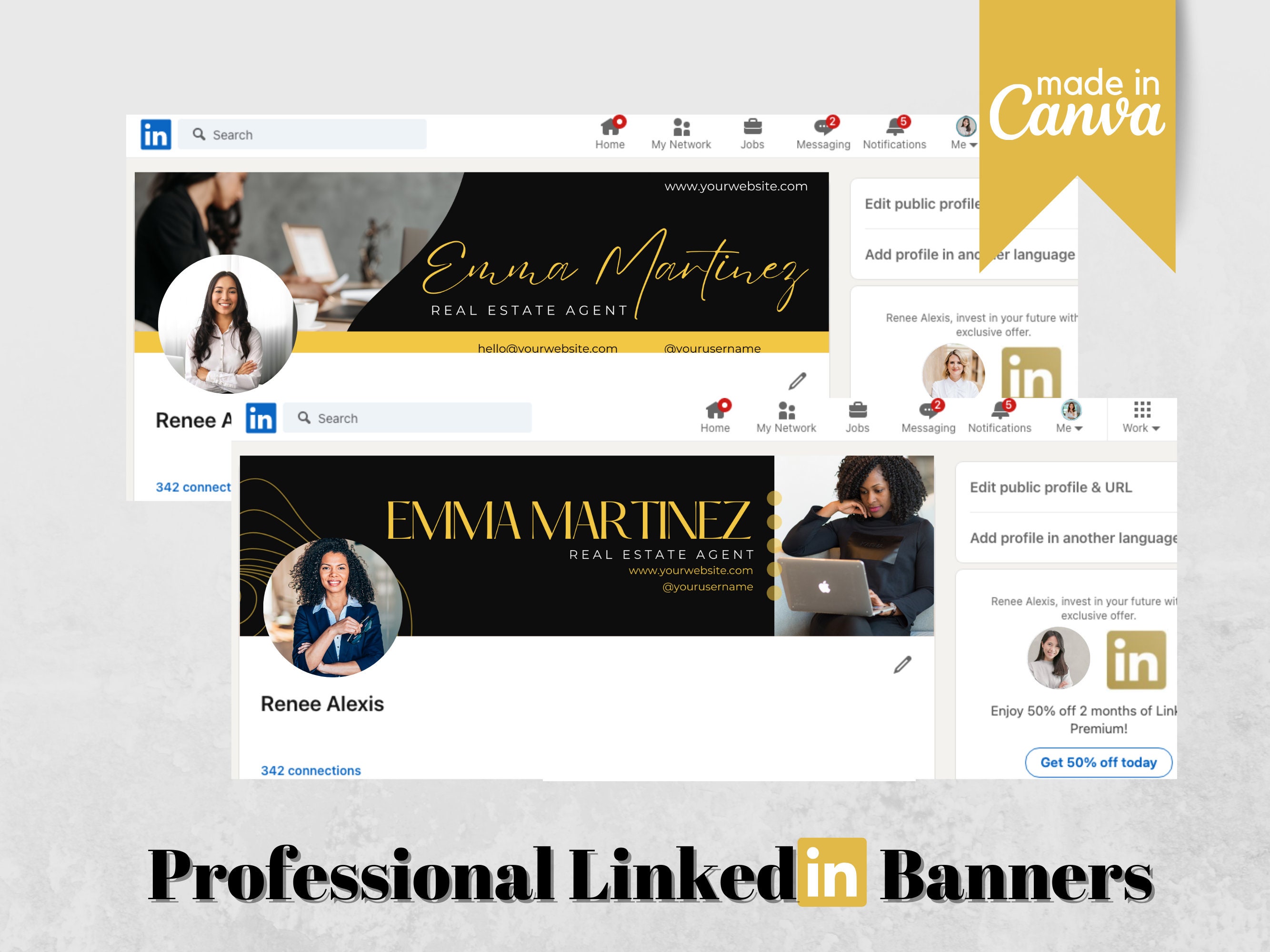 Real Estate Linkedin Banner Canva Editable Template for Real Estate ...