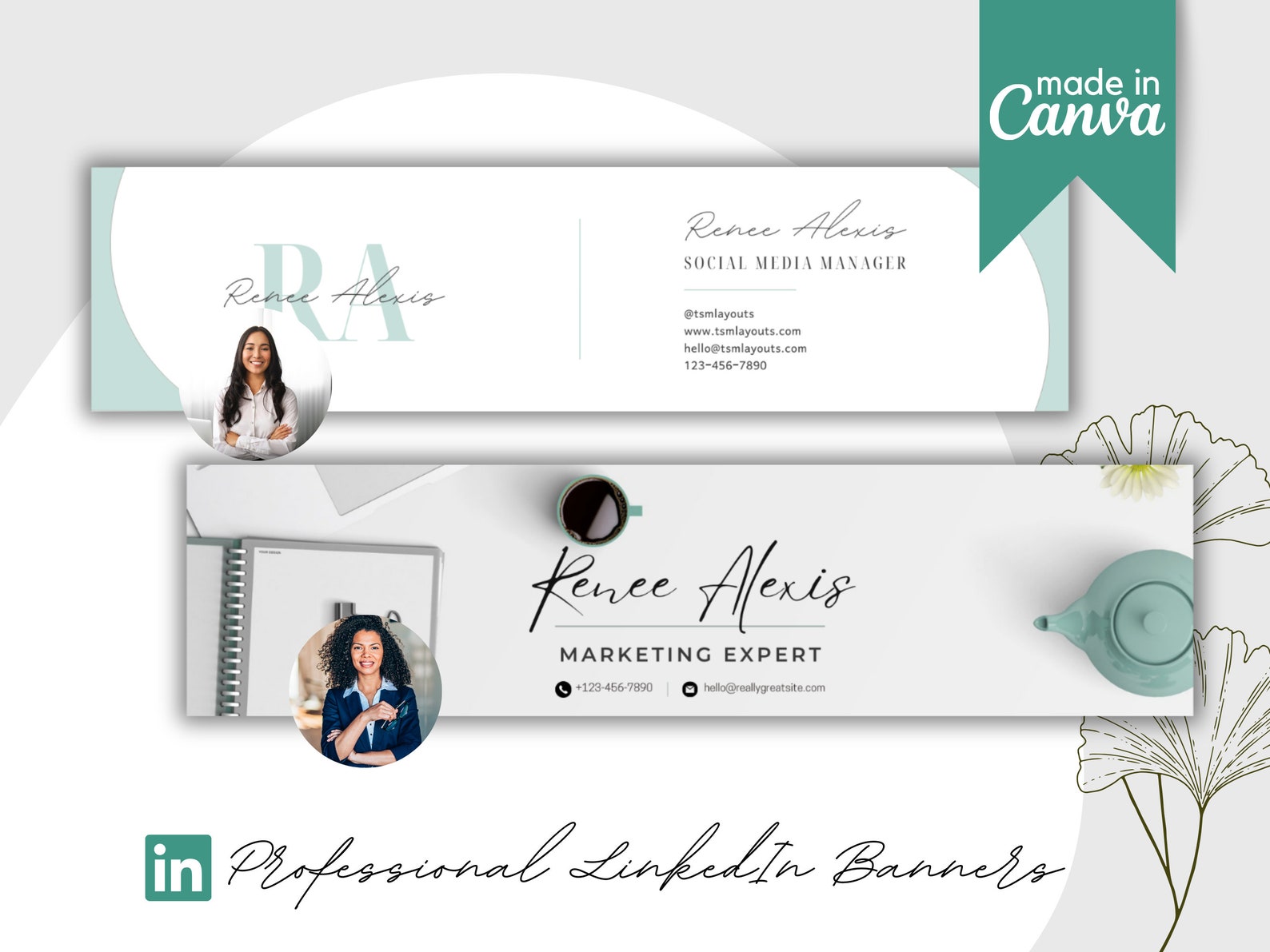 Linkedin Banner for Social Media Manager Canva Editable Template for ...