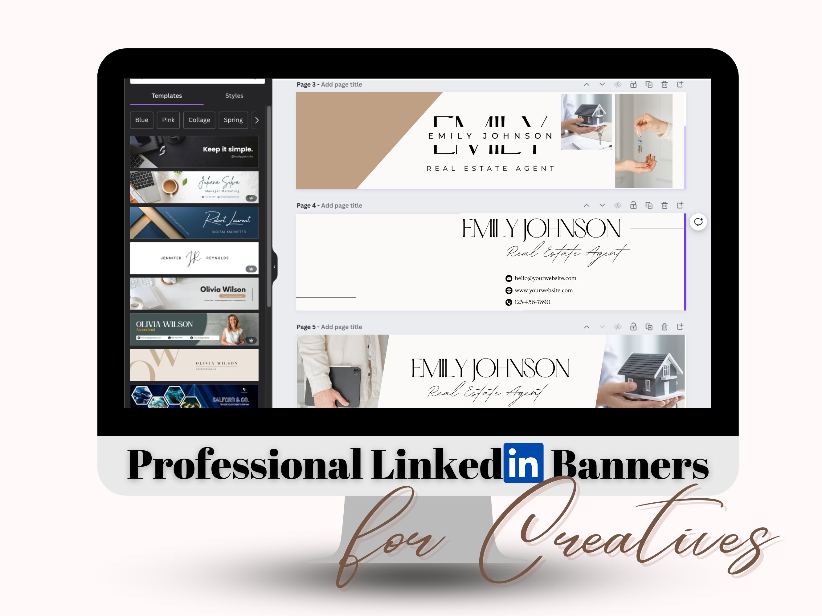 Linkedin Banner Canva Editable Template for Real Estate Agent Linkedin ...